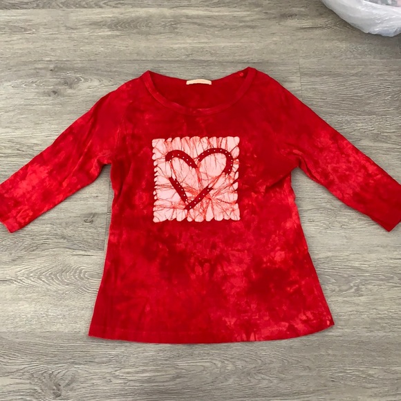 Forever 21 | Tops | Forever2 Red Heart Top With Rhinestones | Poshmark